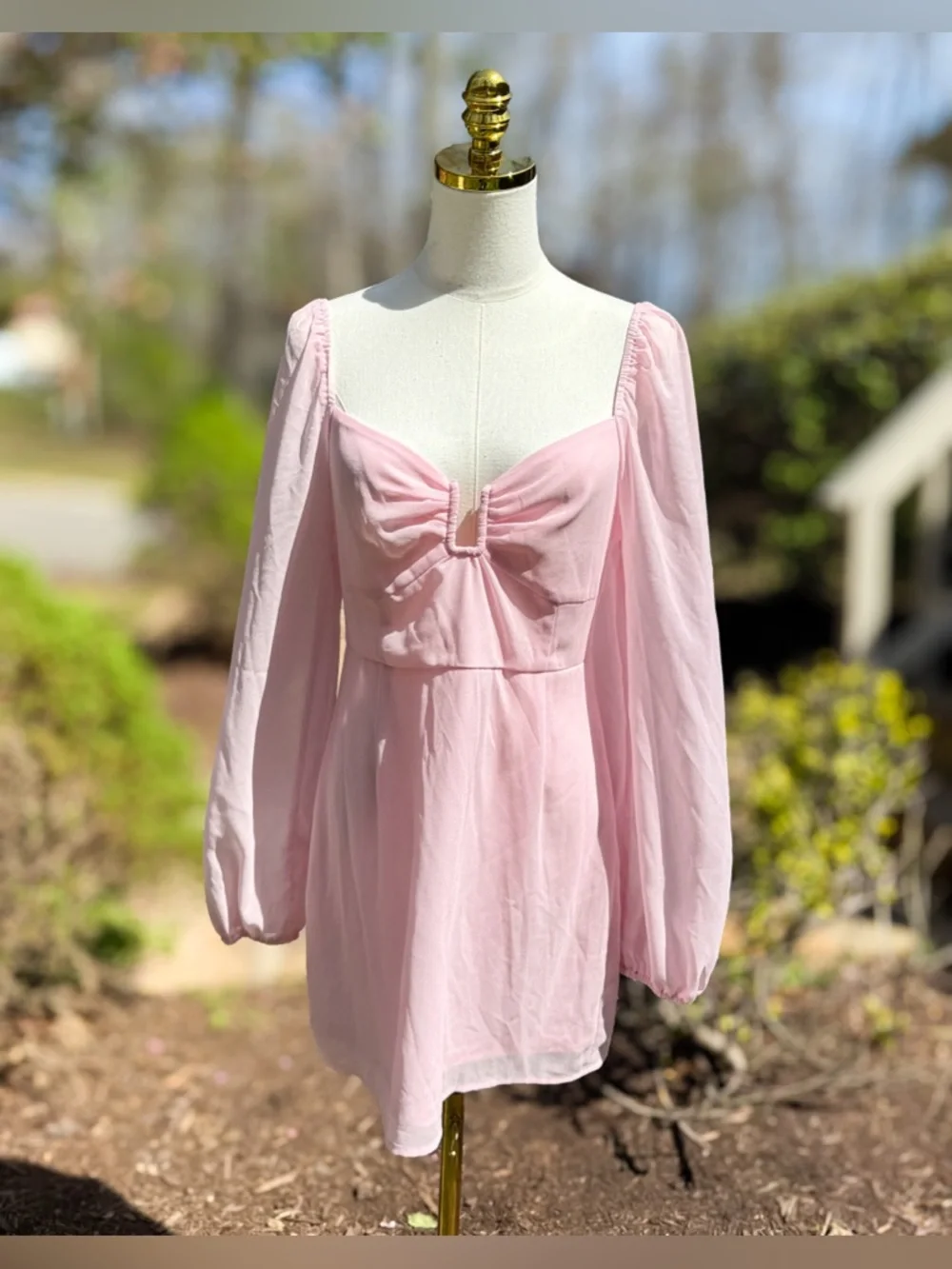 Lulus | Dresses | Y2k Lulus Blush Pink Sweetheart Mini Dress With Sheer ...